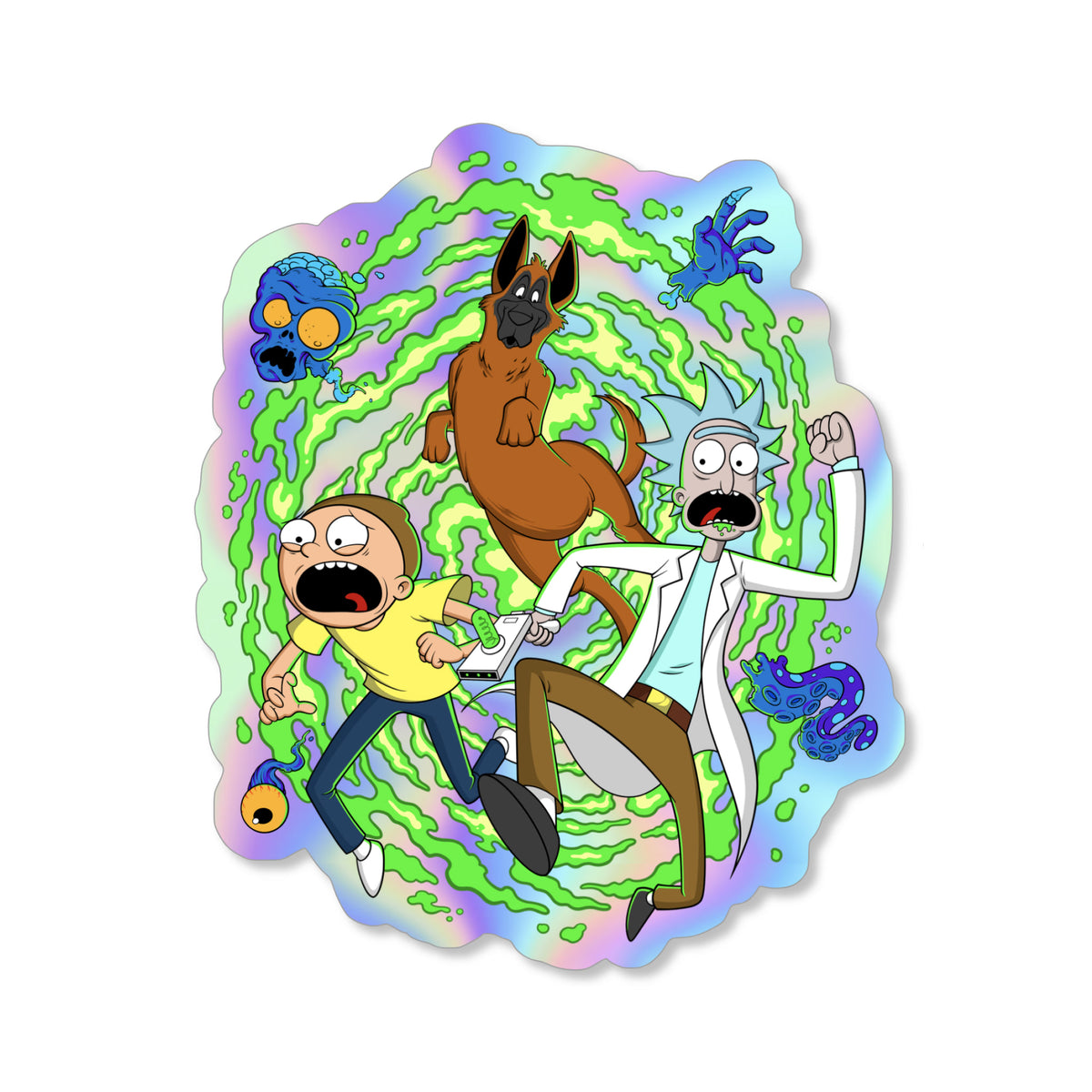 Rick, Morty and Dog Sticker – Maligator